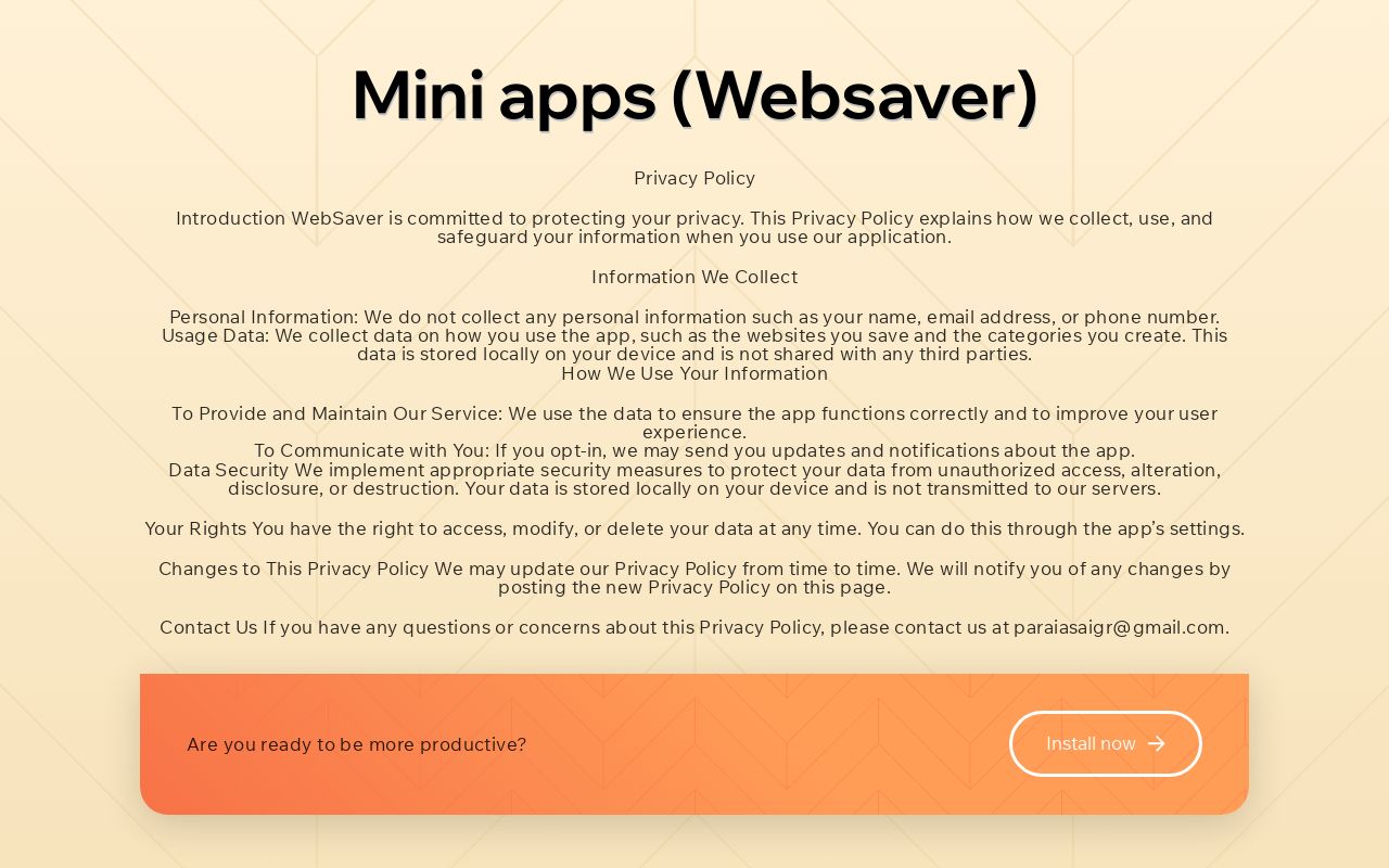 Websaver page